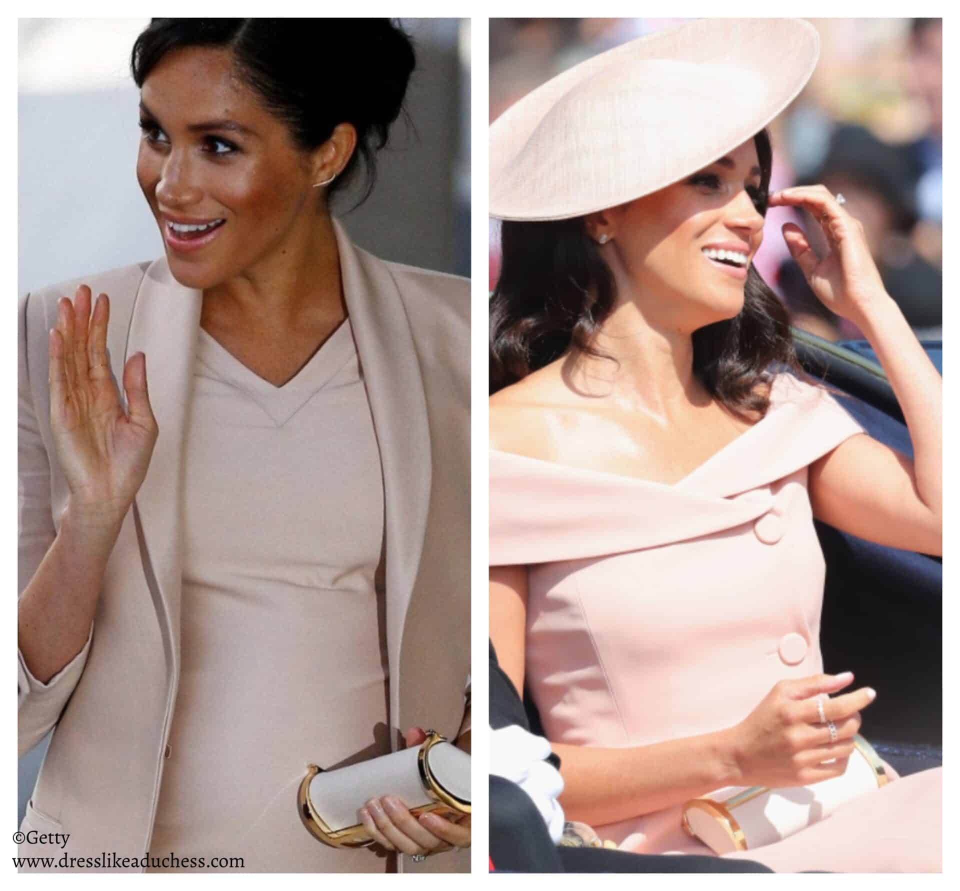 Meghan Markle in Blush Brandon Maxwell for Visit to National Theatre ...