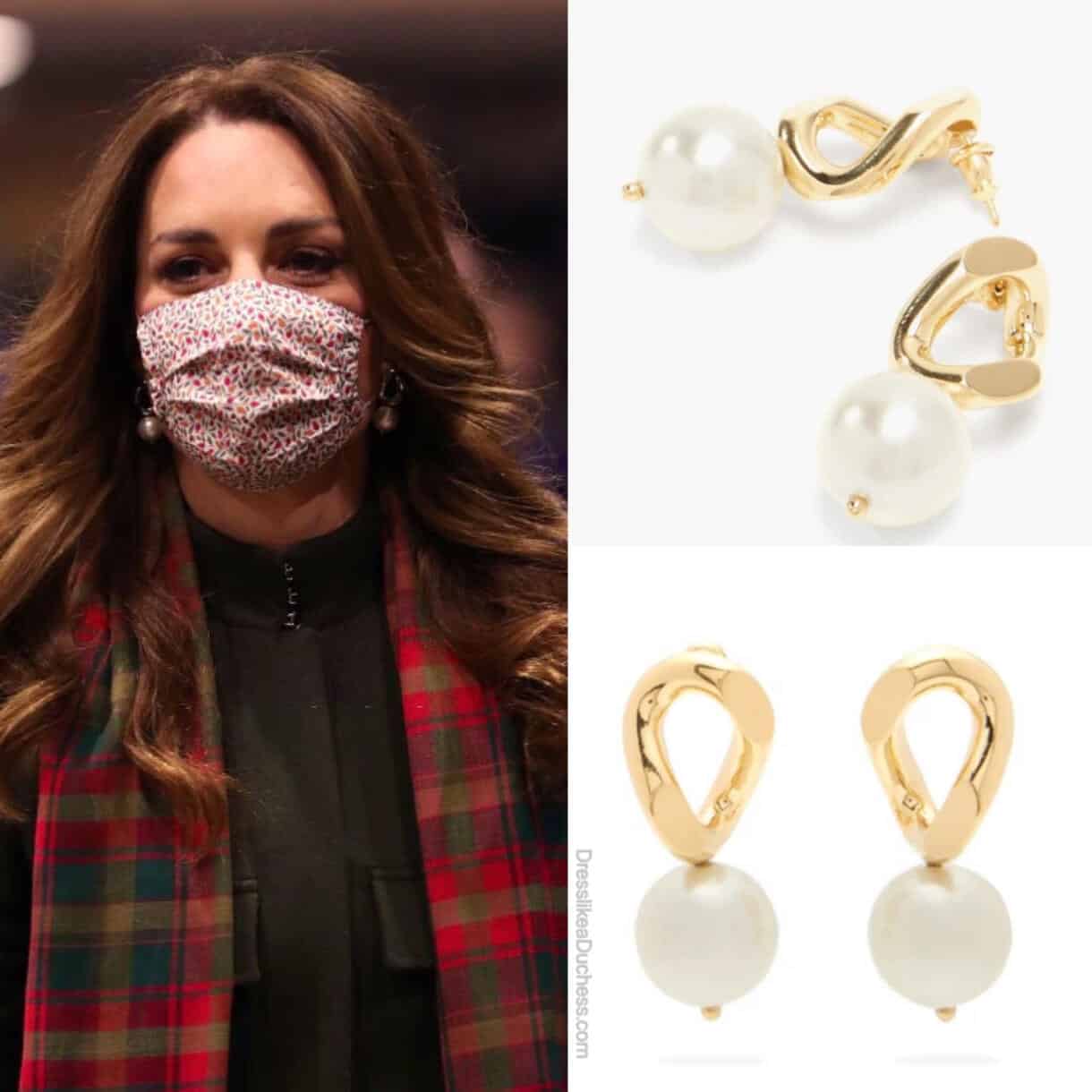 Kate Middleton in Green McQueen and Tartan Scarf for Train Tour Day One ...