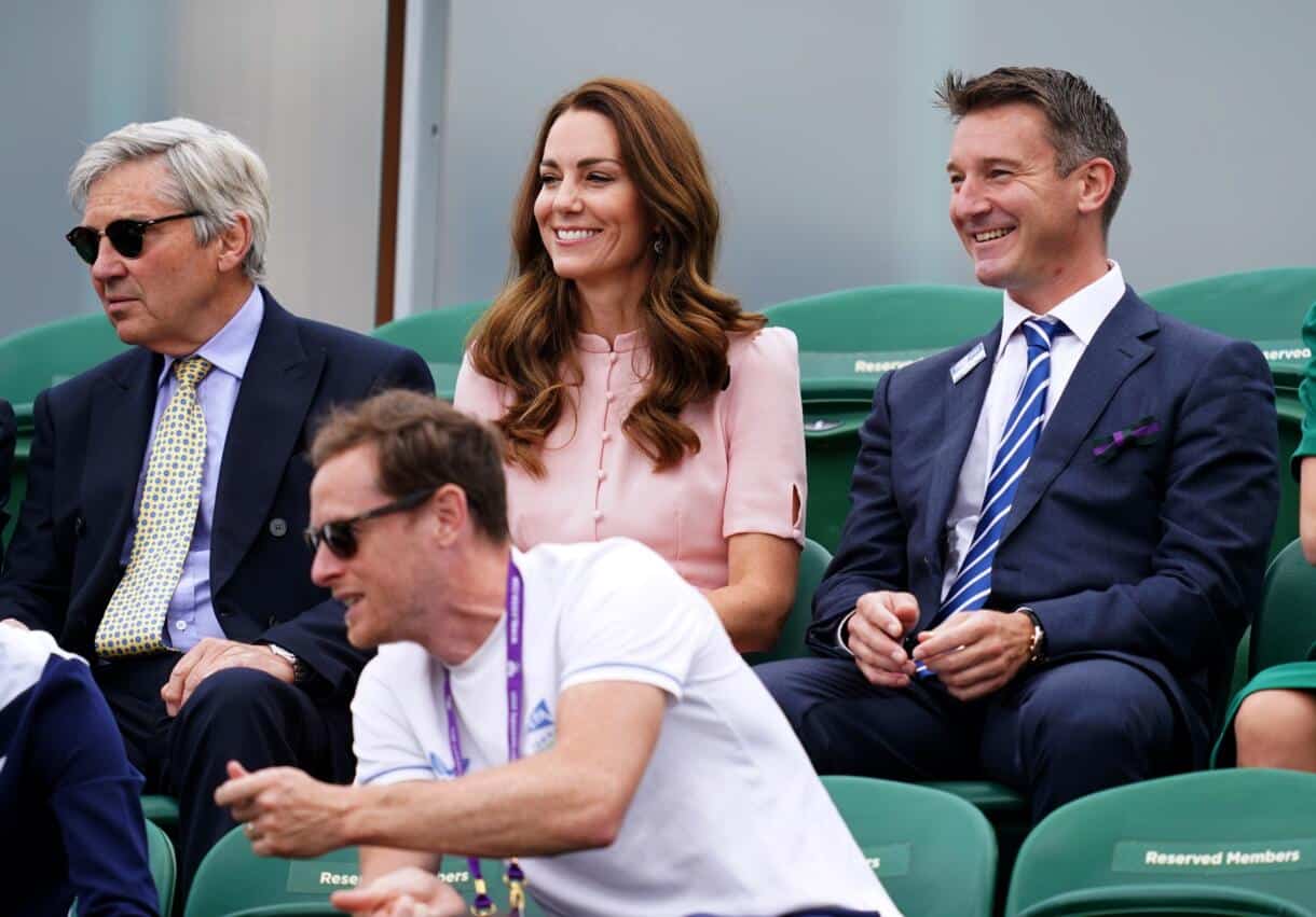 Kate Middleton in Pale Pink Beulah London Midi Dress for Wimbledon ...