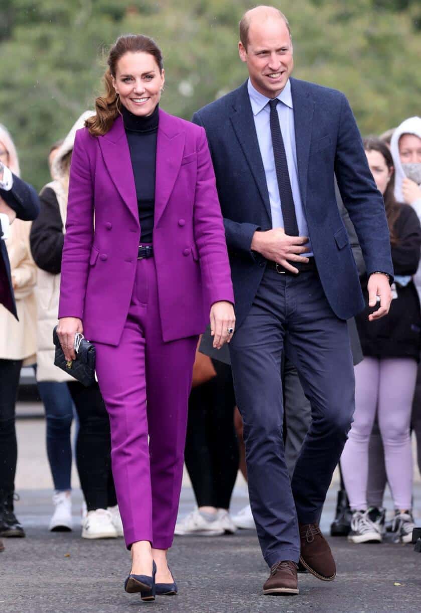 Kate Middleton in Purple Pant Suit for Visit to Northern Ireland ...