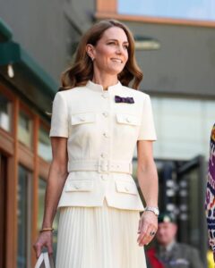Kate Middleton Wears Cream Self-Portrait Dress for Wimbledon - Dress ...