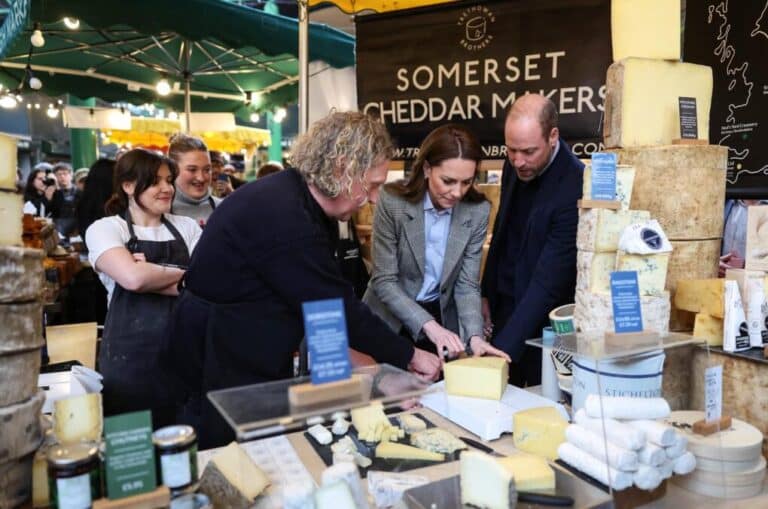 Kate Middleton in Recycled Check Blazer for Food Market Visit - Dress ...